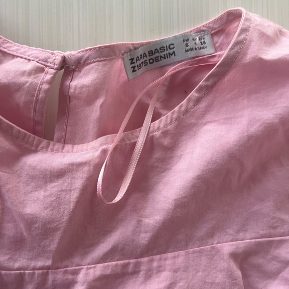 Zara | Tops | Zara Baby Pink Blouse With Double Ruffle | Poshmark